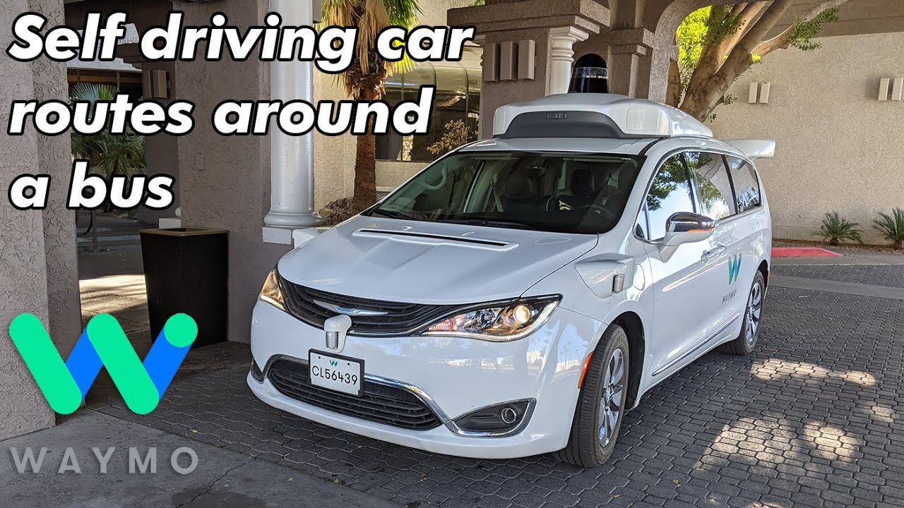 Waymo LiDAR point cloud up close + routing around a stopped bus [4K ...