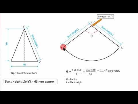 How to Draw Development of CONE | Engineering Graphics - YouTube