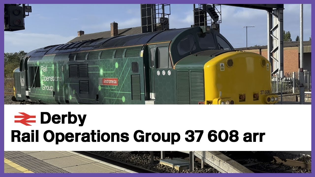 Rail Operations Group 37 608 arriving at Derby 13/09/25 - YouTube