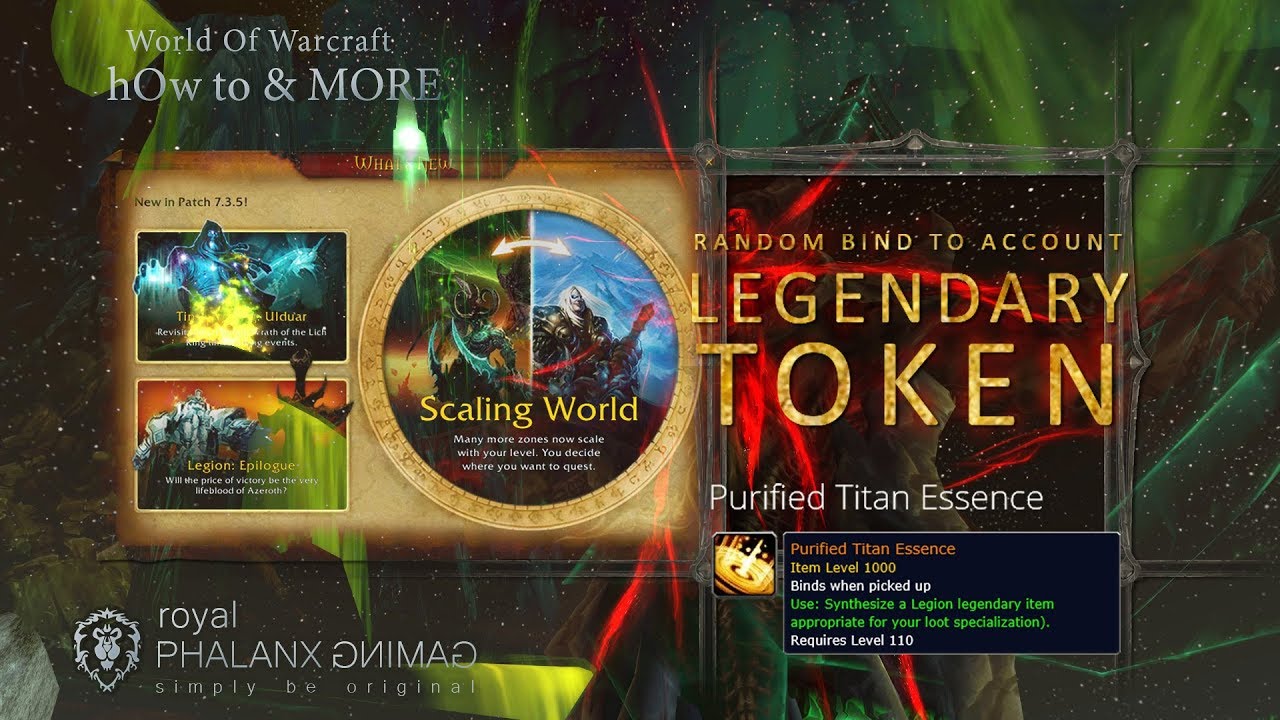 Legion 7.3.5 NEW Random Bind To Account Legendary TOKEN, Extra Backpack ...