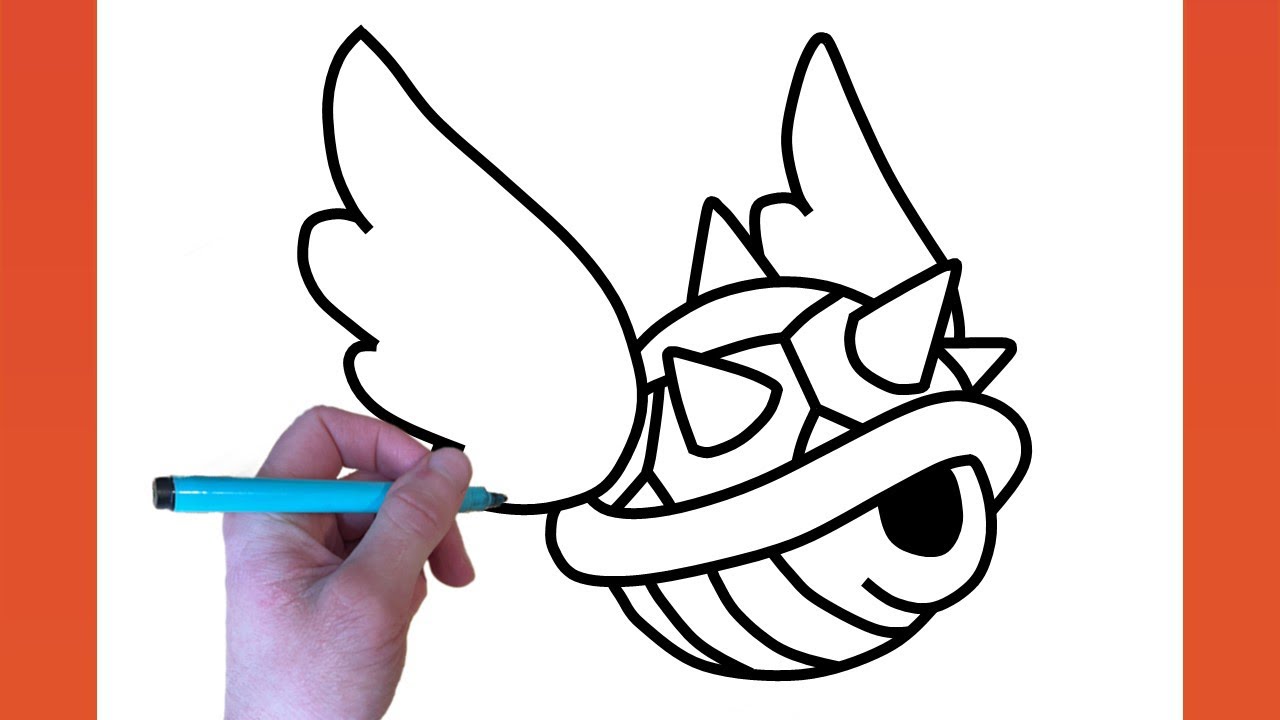 HOW TO DRAW SPINY SHELL | SUPER MARIO BROS - YouTube