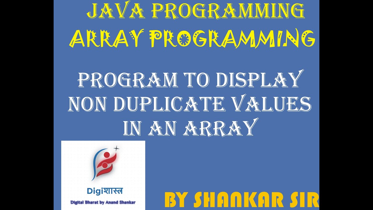 Program to display non-duplicate values in an array - YouTube