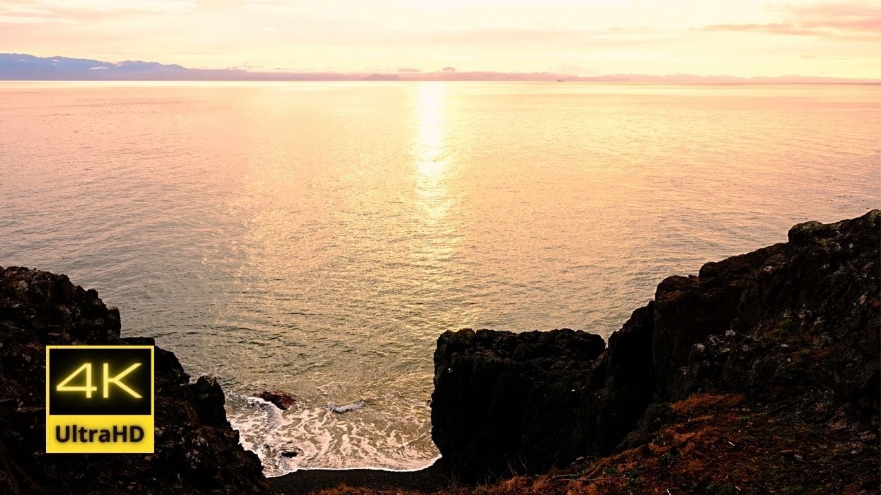 Hidden Beach View from the Cliffs (ocean relaxation, peaceful sound of ...