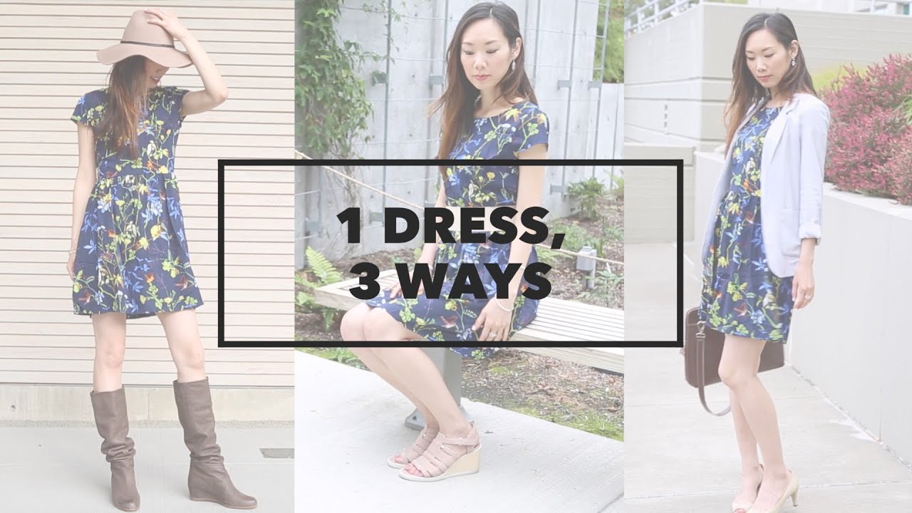 How to Style 1 DRESS, 3 WAYS // Lookbook - YouTube