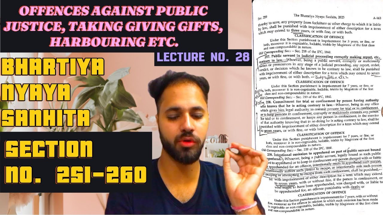 SECTION: 251-260 | BHARTIYA NYAYA SANHITA | SECTION-WISE | LECTURE NO ...