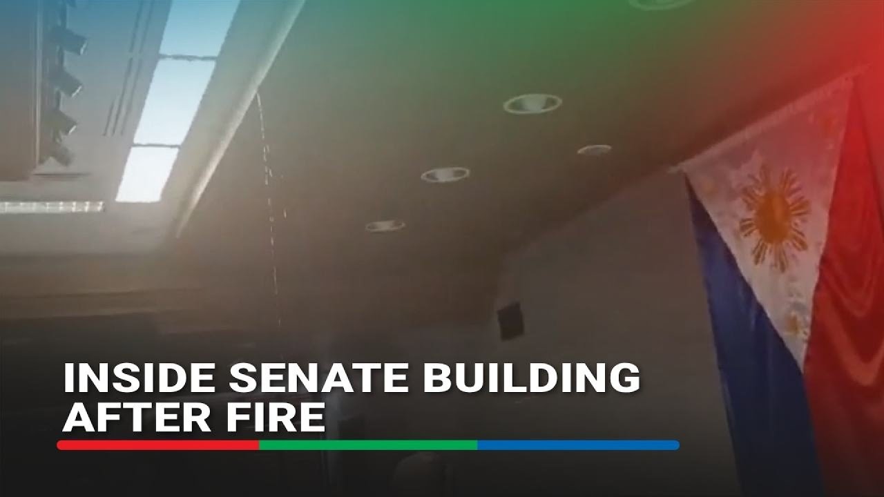 LOOK: Senate session hall drenched after fire incident | ABS-CBN News ...
