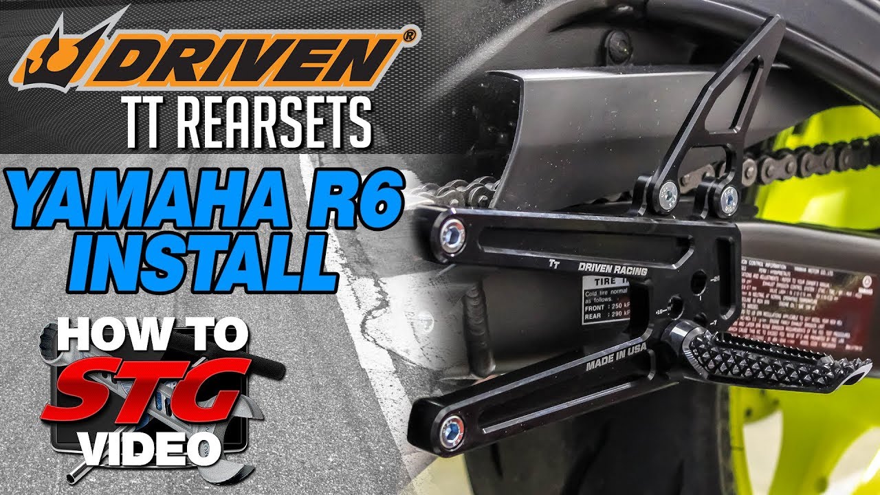 Driven TT Rearsets Install On A 2017 Yamaha R6 | Sportbiketrackgear.com ...