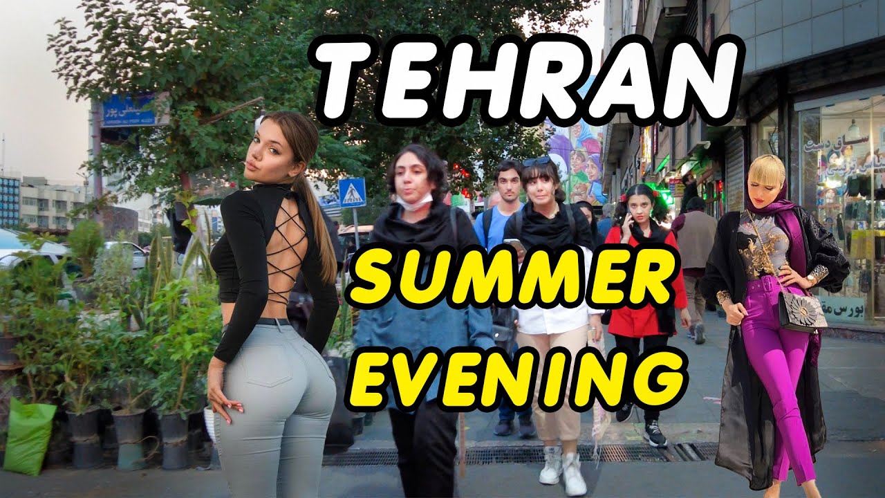 TEHRAN IRAN SUMMER EVENING WALK 2023 / Walking from Enghelab Square to ...