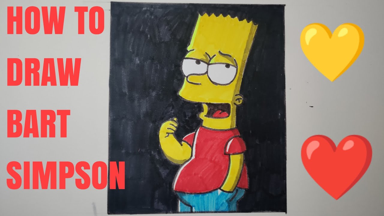 EASY BART SIMPSONS DRAWING TUTORIAL FOR BEGINNERS 💛 - YouTube
