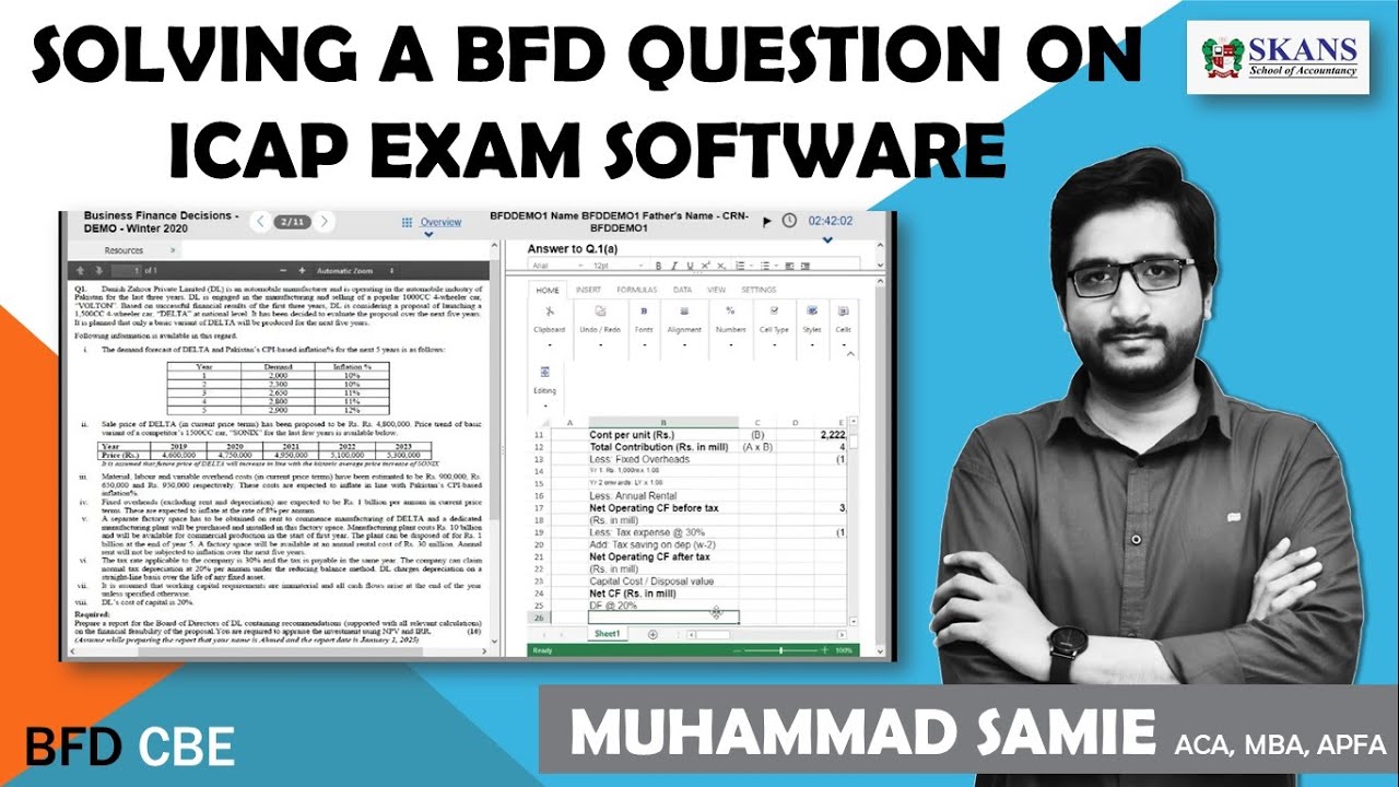 Solving BFD Question on ICAP Exam Software | Complete Demonstration ...