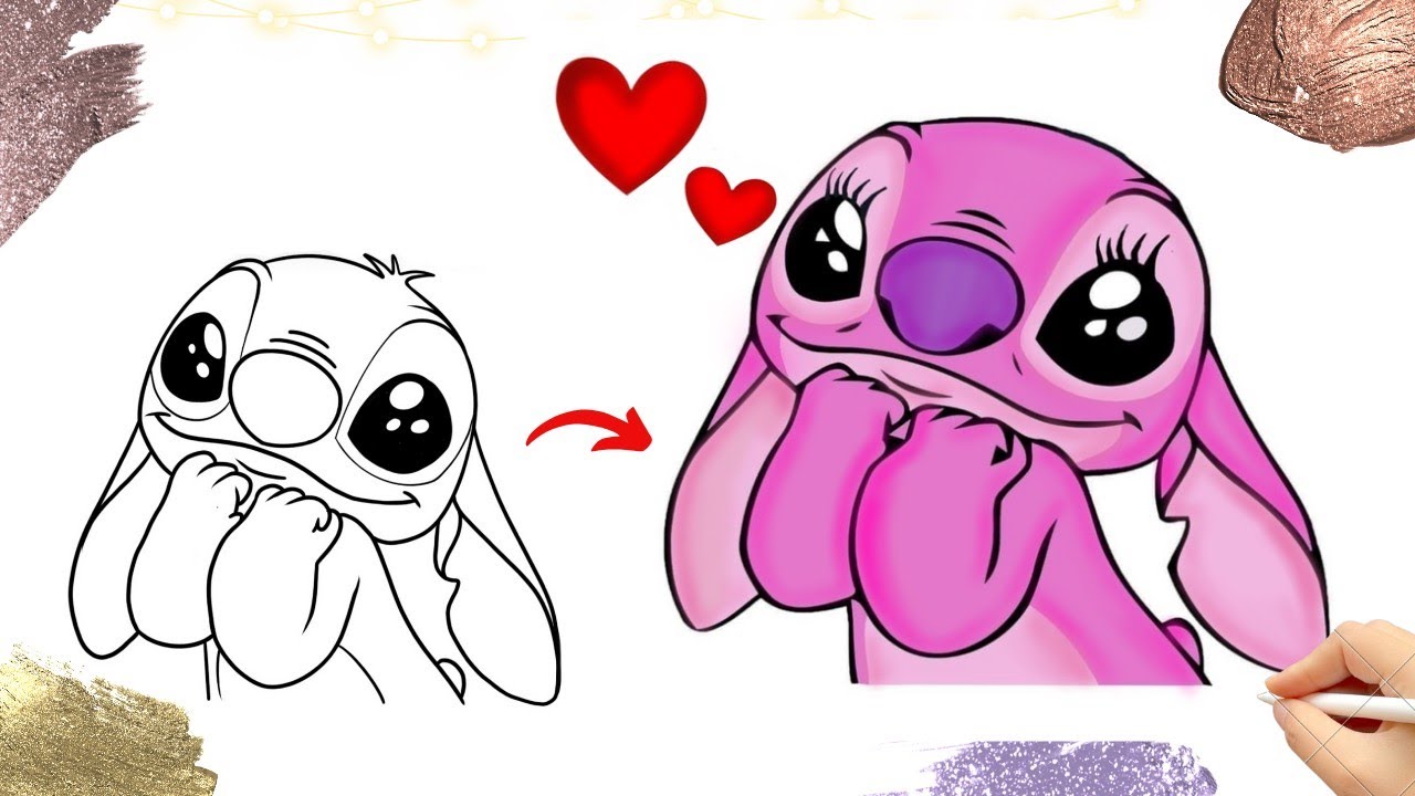 How to Draw Angel Stitch From Lilo | Easy Stitch Drawing - YouTube