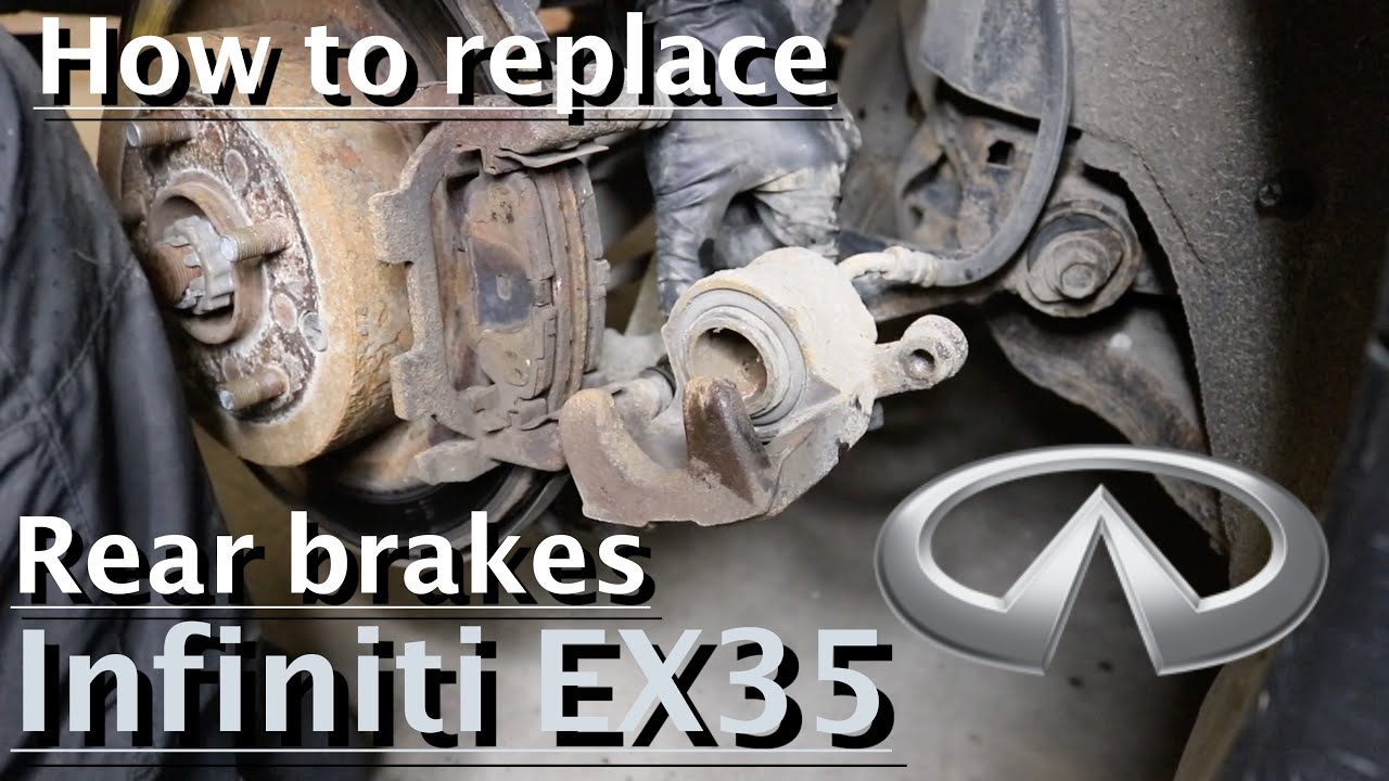 How to replace rear brake pads and rotors on Infiniti EX35 : DIY - YouTube