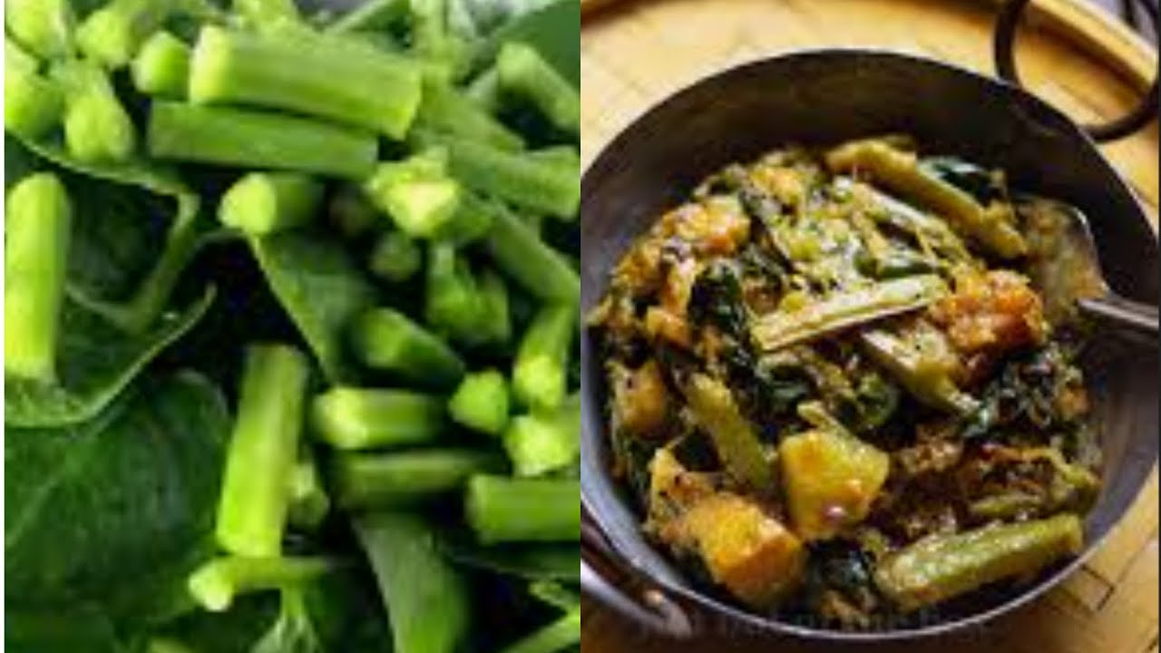 Pui shaker Data chorchori Bengali lunch recipe, pui shak Macher matha ...