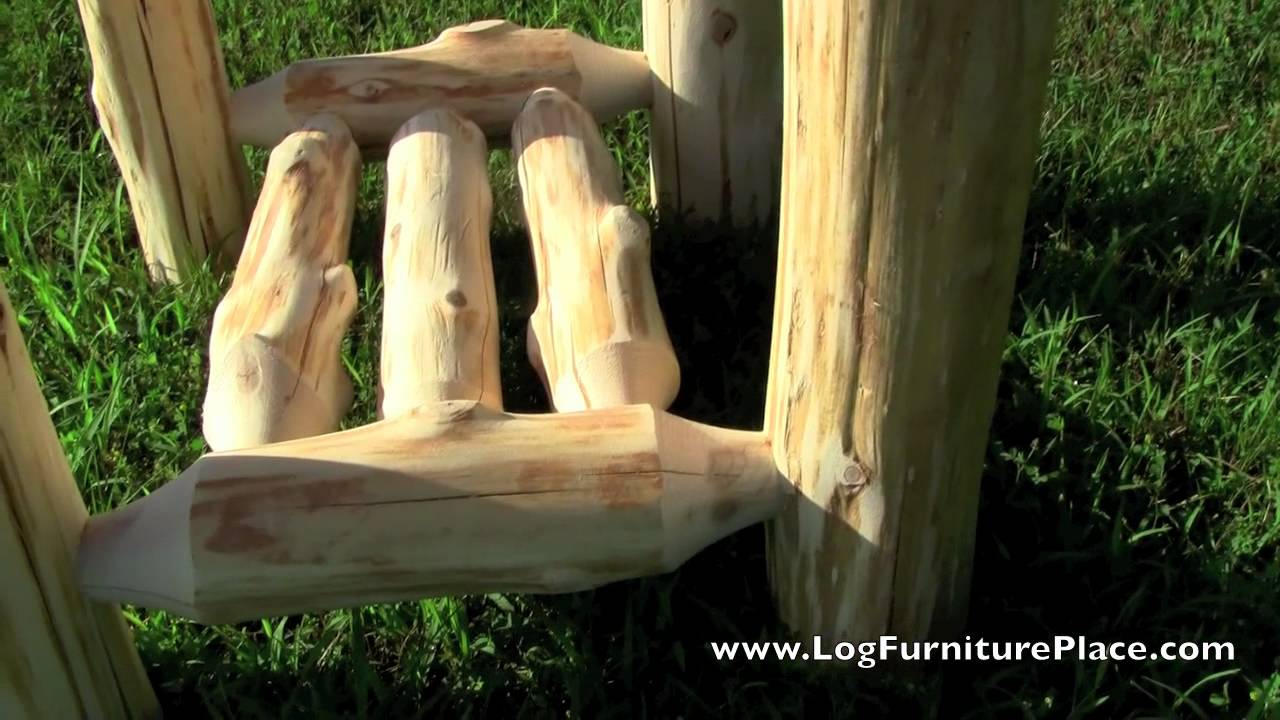 Outdoor Cedar Log End Table from the Cedar Lake Collection - YouTube