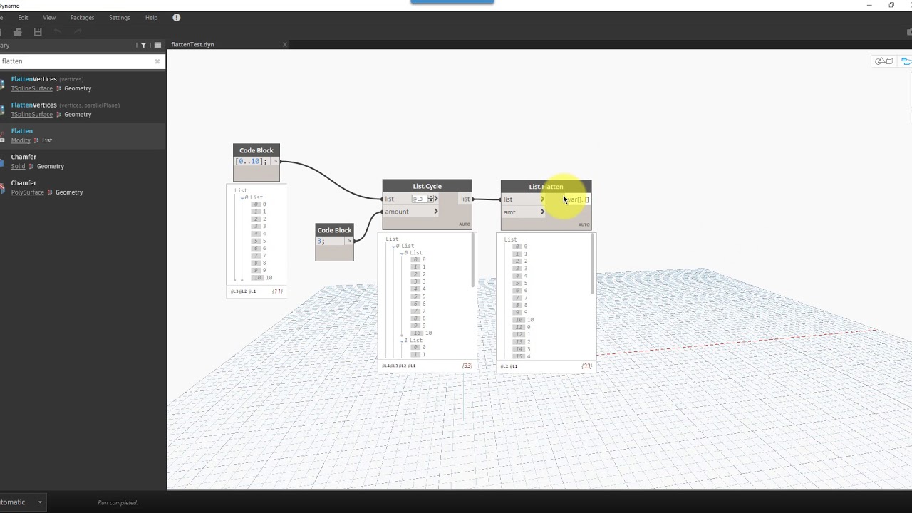 Dynamo 2.0 - Flatten Node - YouTube