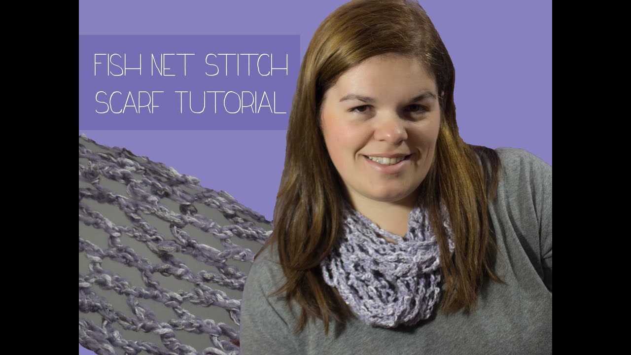 DIY Crochet Fish Net Stitch infinity scarf - 1 skein project - YouTube