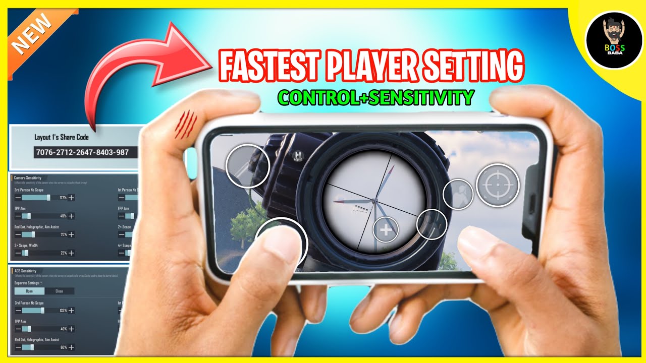 New Gameplay | Fastest Player Control + Sensitivity Code | 3 Finger ...