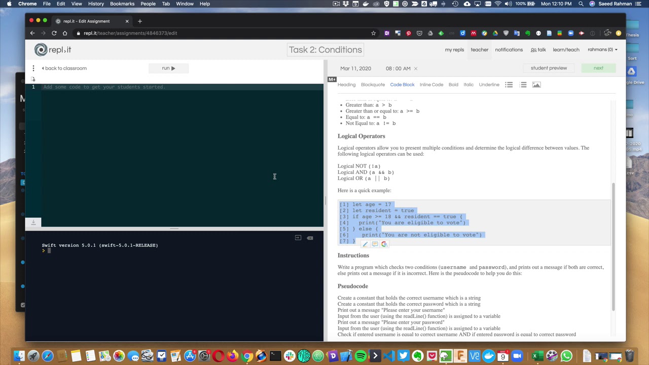 Grade 8 Coding Task #2 - YouTube