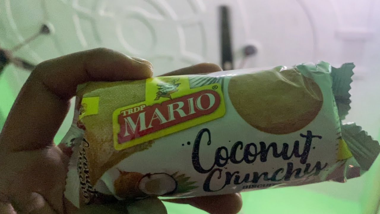 Mario coconut crunchy Taste and review - YouTube