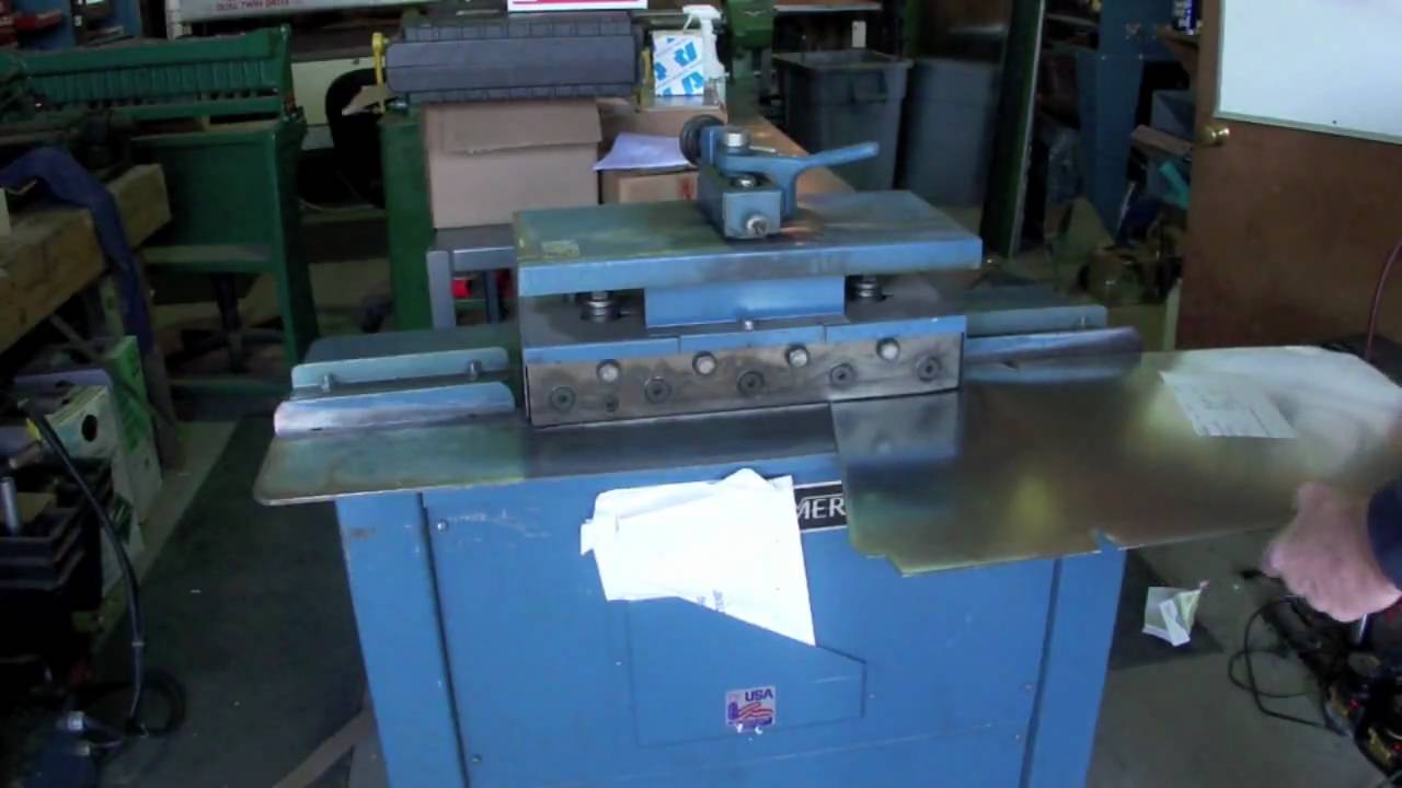 How to make sheet metal duct - Edging with Pittsburg Machine - YouTube