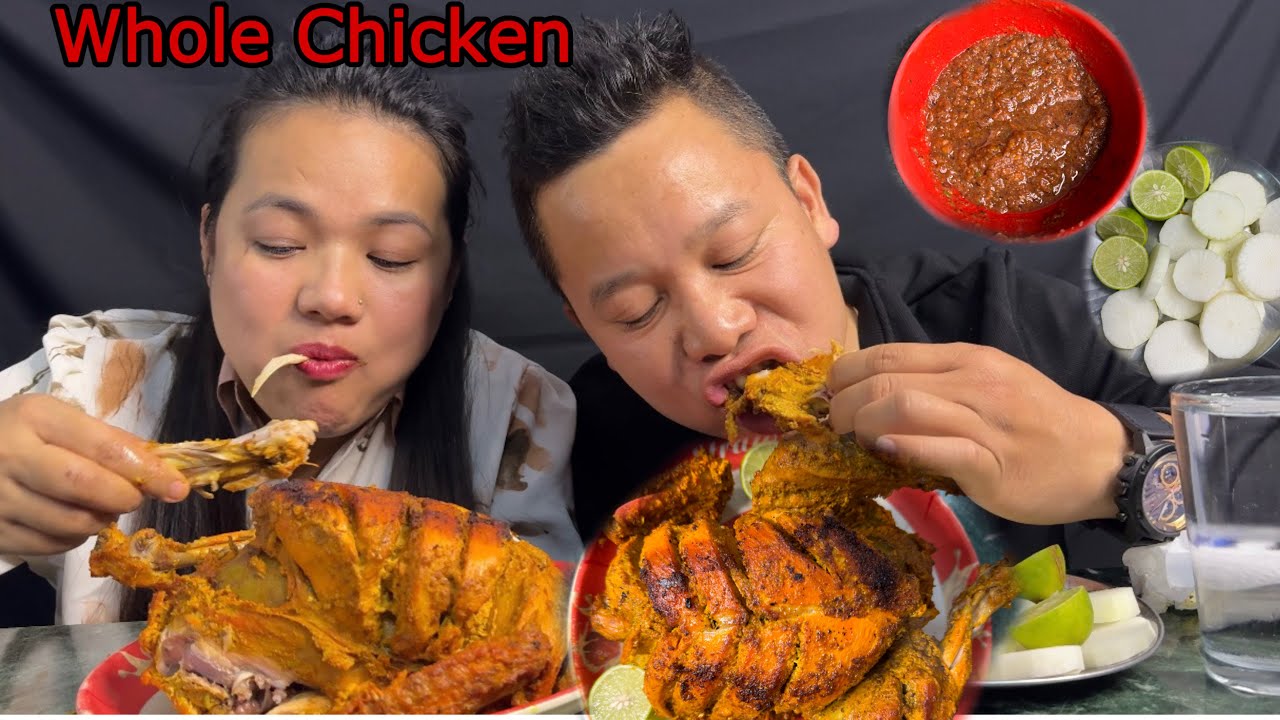 Eating Whole chicken 🍗 First time Budabudi ko whole chicken mukbang# ...