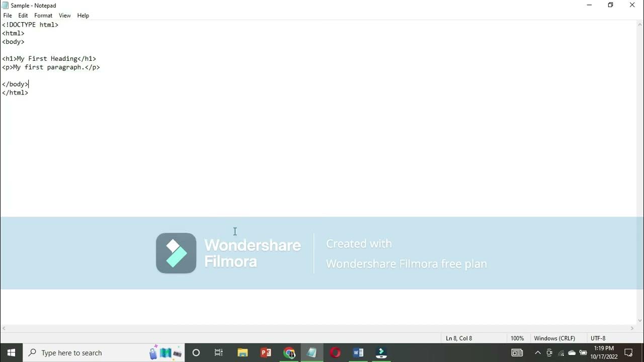 How to save an HTML file in Notepad - YouTube