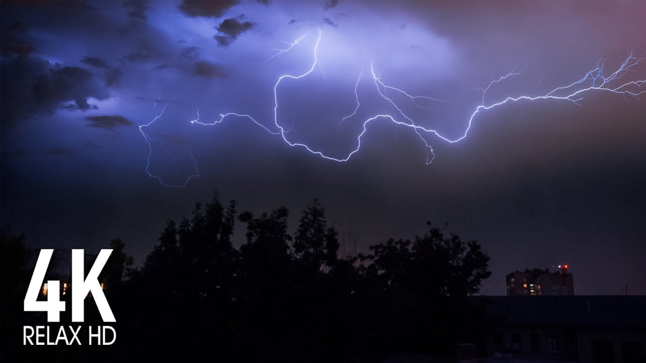Heavy Thunderstorm at Night! Relaxing Thunder, Rain and Wind Sounds for ...