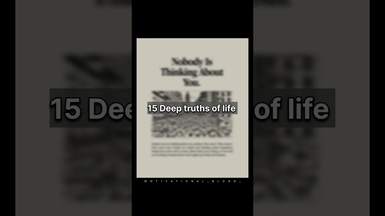 Deep truths of life - YouTube