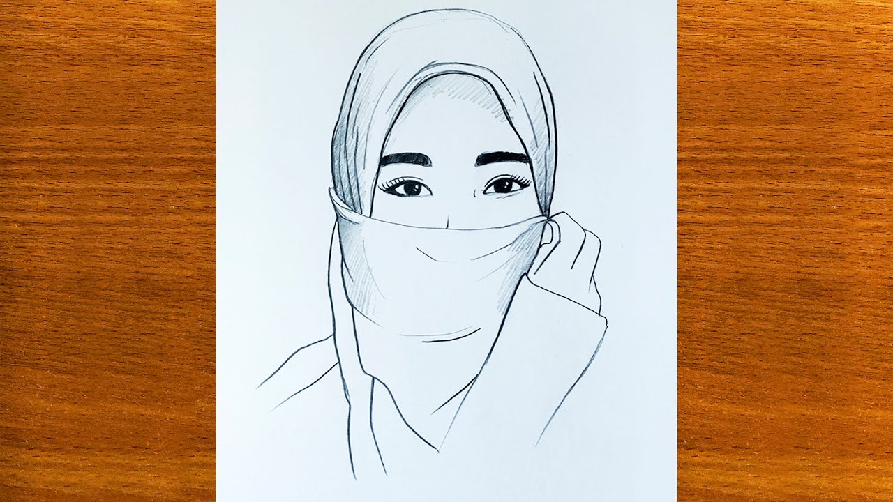 Girl Wearing Hijab Drawing Easy Drawing For Girls Step By Step Beautiful Girl Drawing