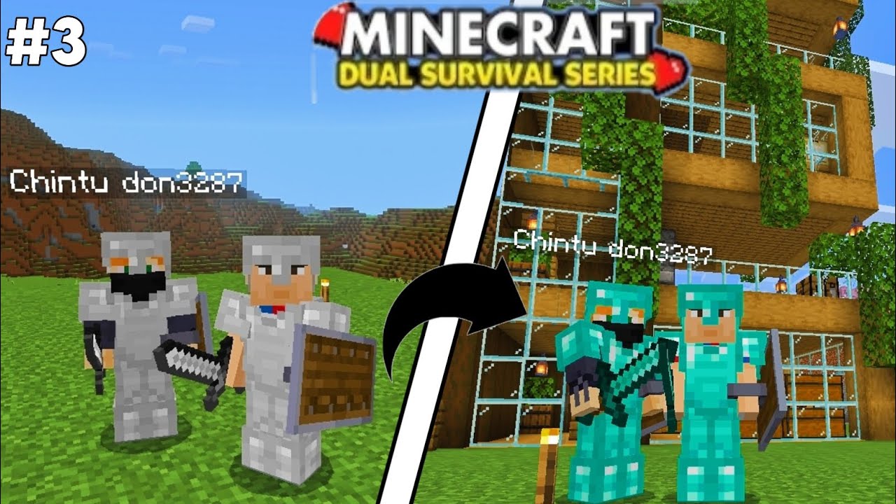 Make Dimond Armour🤩 | Minecraft Dual Survival Series | Part 3 | Mcpe 1. ...