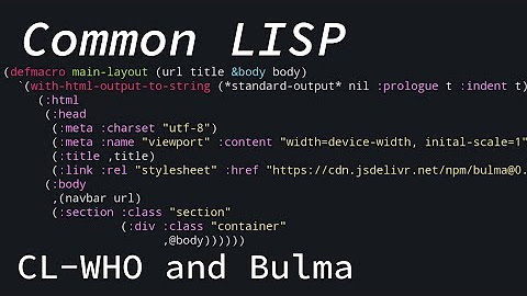 Common Lisp Web - YouTube