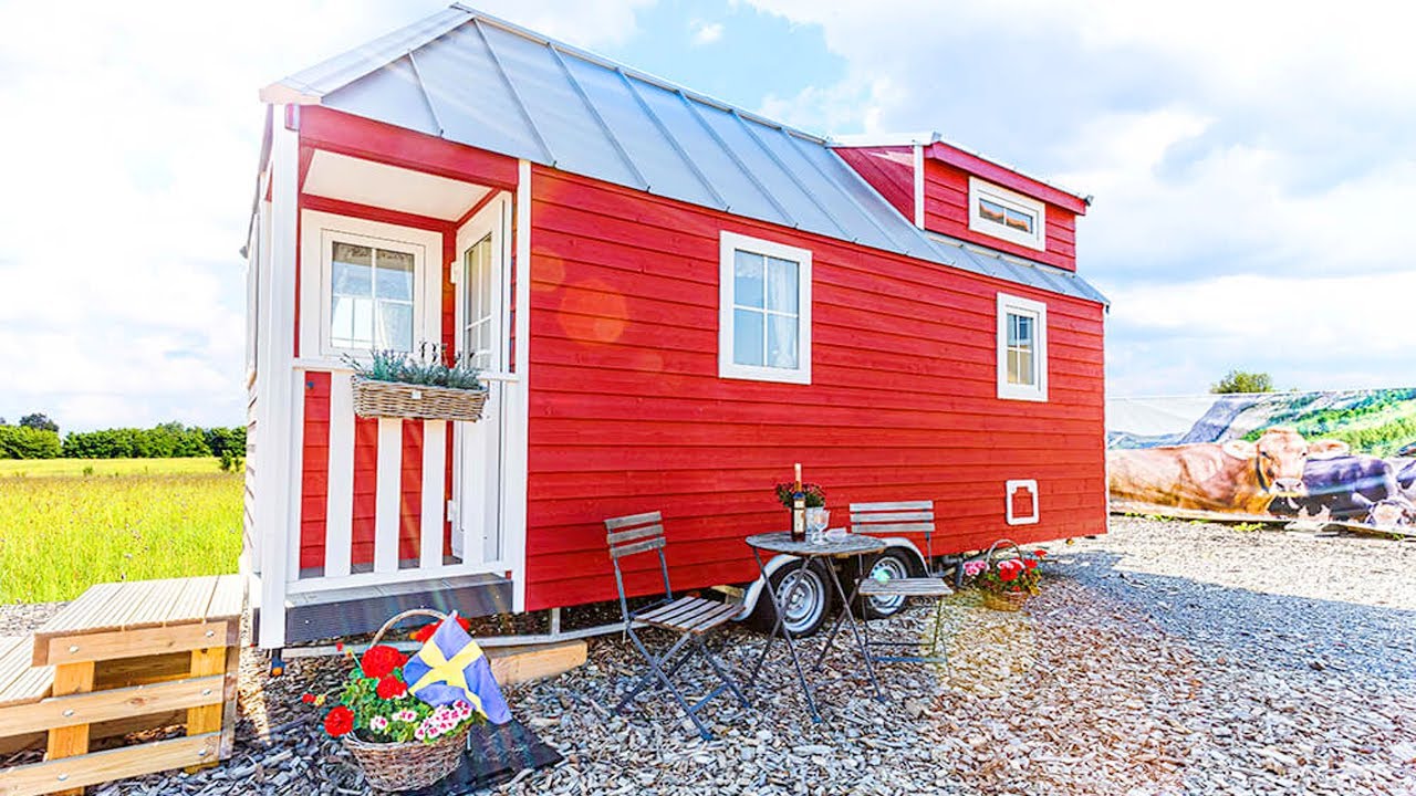 Tiny House Sweden delights with its colorful Swedish facade | Living ...