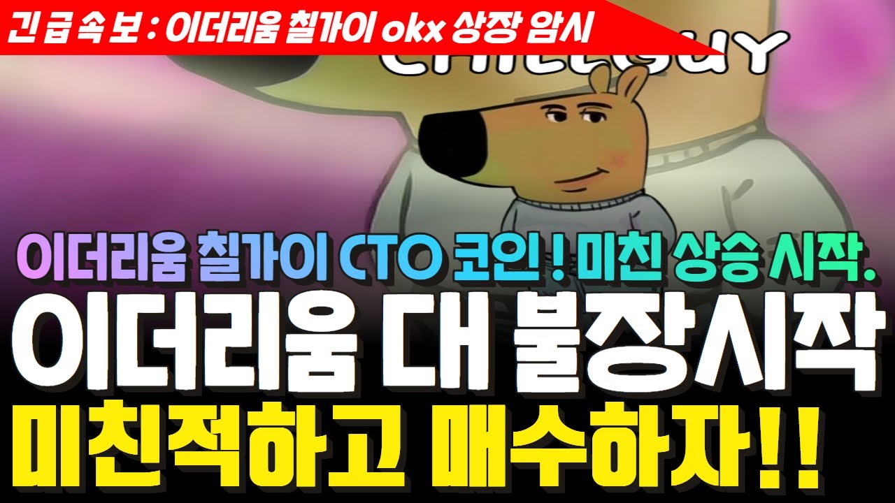 🔥 이더리움 기반 칠가이코인(chillguy cto) okx 상장하면서 미친 상승분 나온다! 네이로cto 처럼 역사를 다시쓴다 ...