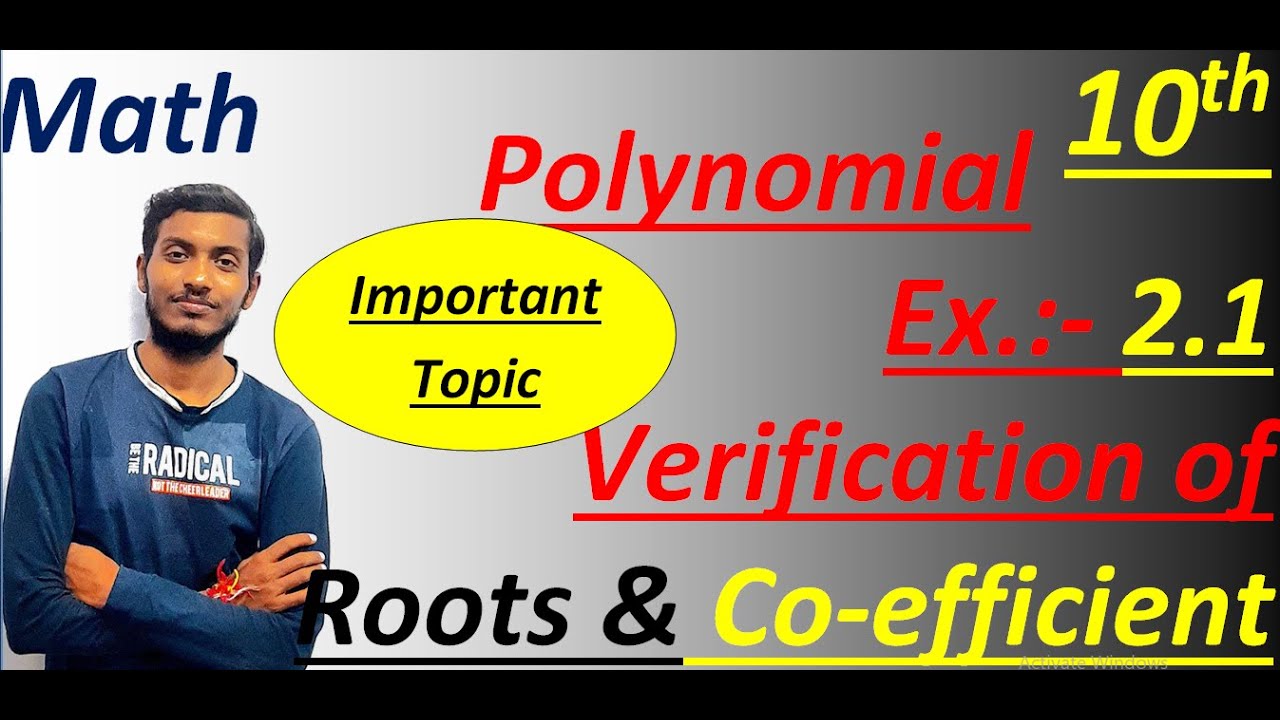 #24 | Class 10 | Polynomial | Practice of Verify the relation of co-efficient & root of P(x ...