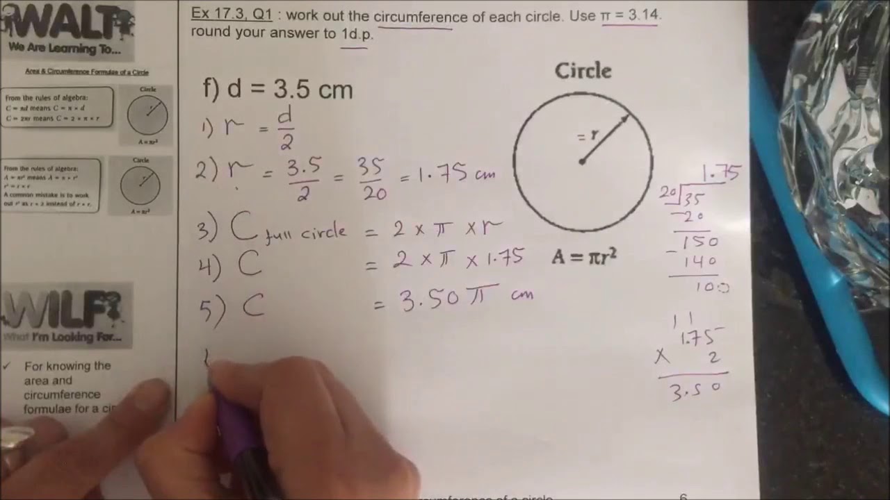 Finding the Circumference of a Circle: Diameter is given as a Decimal ...