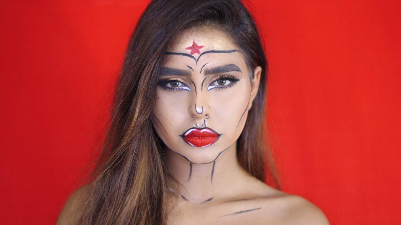 WONDER WOMAN Comic Makeup Tutorial | מדריך איפור וונדר וומן - YouTube
