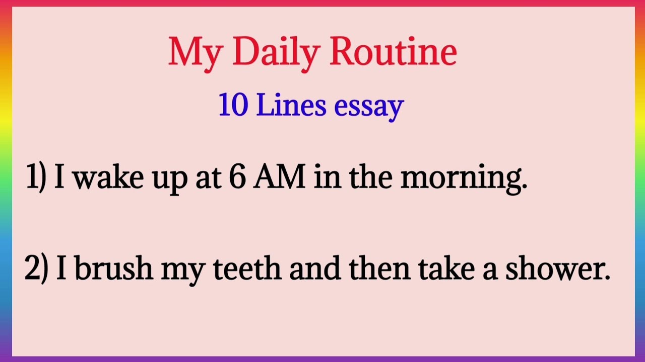 10 lines on My Daily Routine / My daily routine essay - YouTube