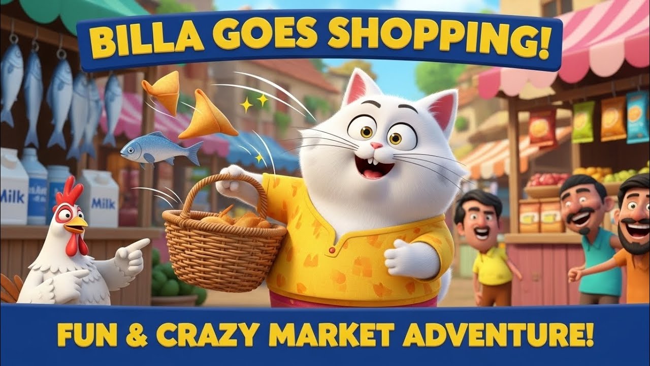 Billa in Market 🐾 Funniest Cartoon Story for Kids - YouTube