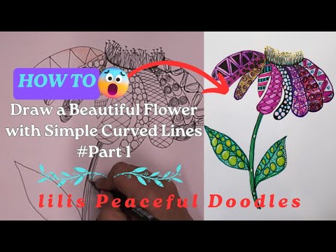 How to Draw a Beautiful Flower 🌸🏵🪷 with Simple Curved Lines | Part 1 ...