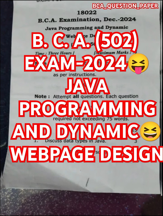 Bca 5th sem exam dec 2024/Java/code-502 CCSU #exam #bca #shorts #ccsu ...