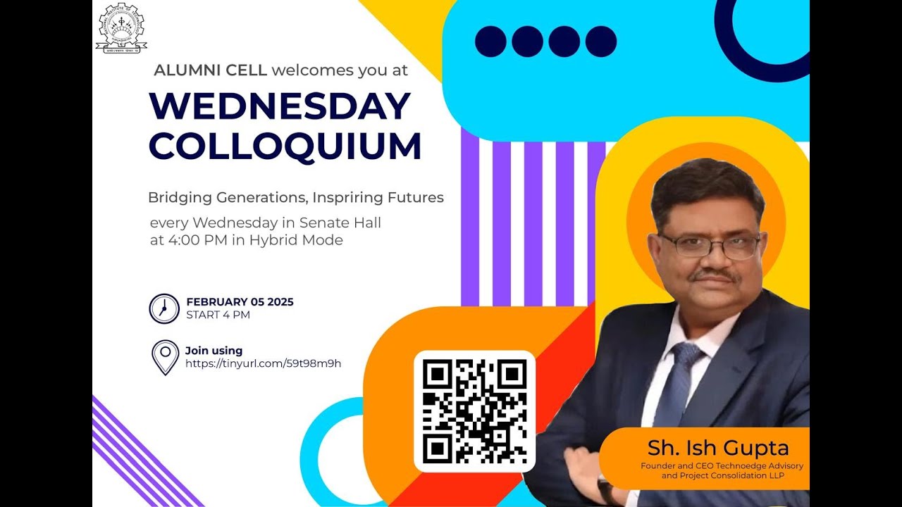 Wednesday Colloquium Talk BY Sh. Ish Gupta(1988 Batch) By Alumni Cell ...