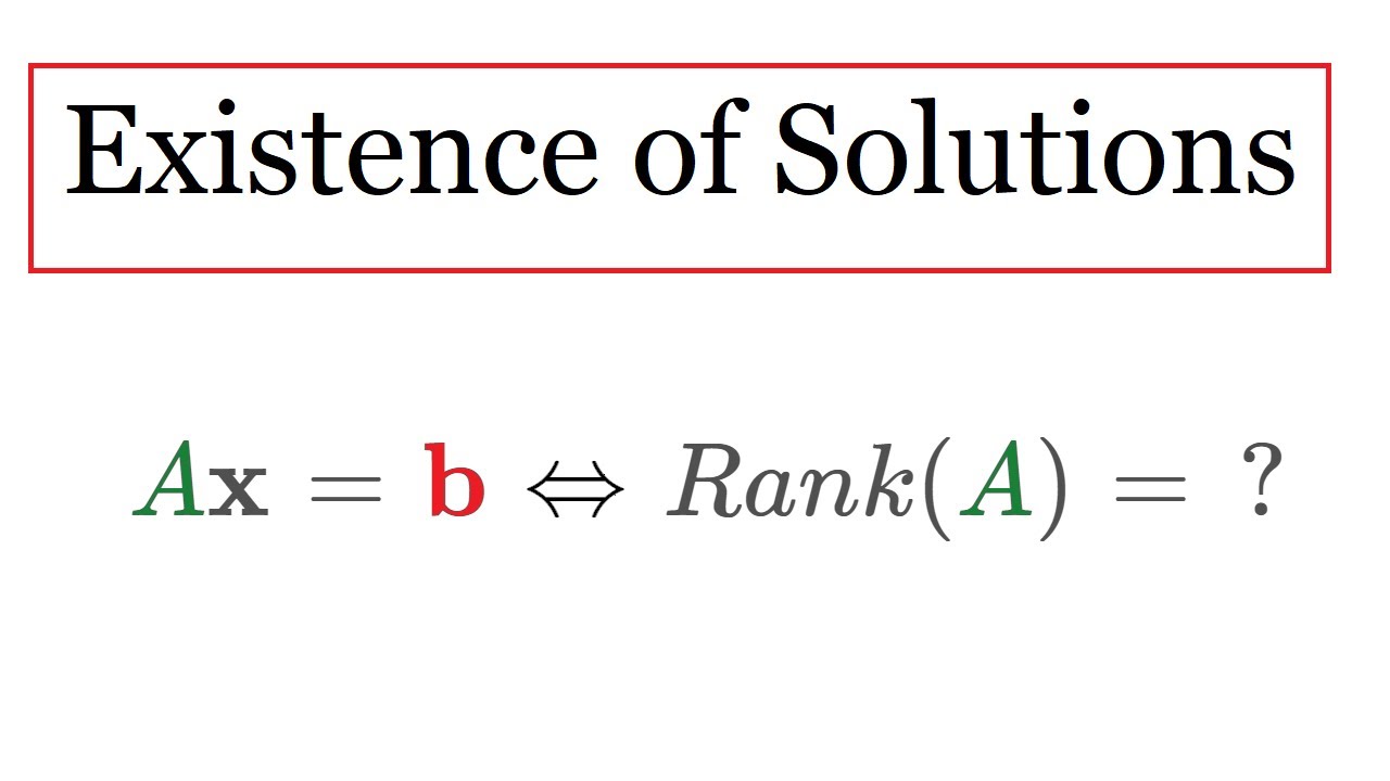 Existence of Solutions - YouTube