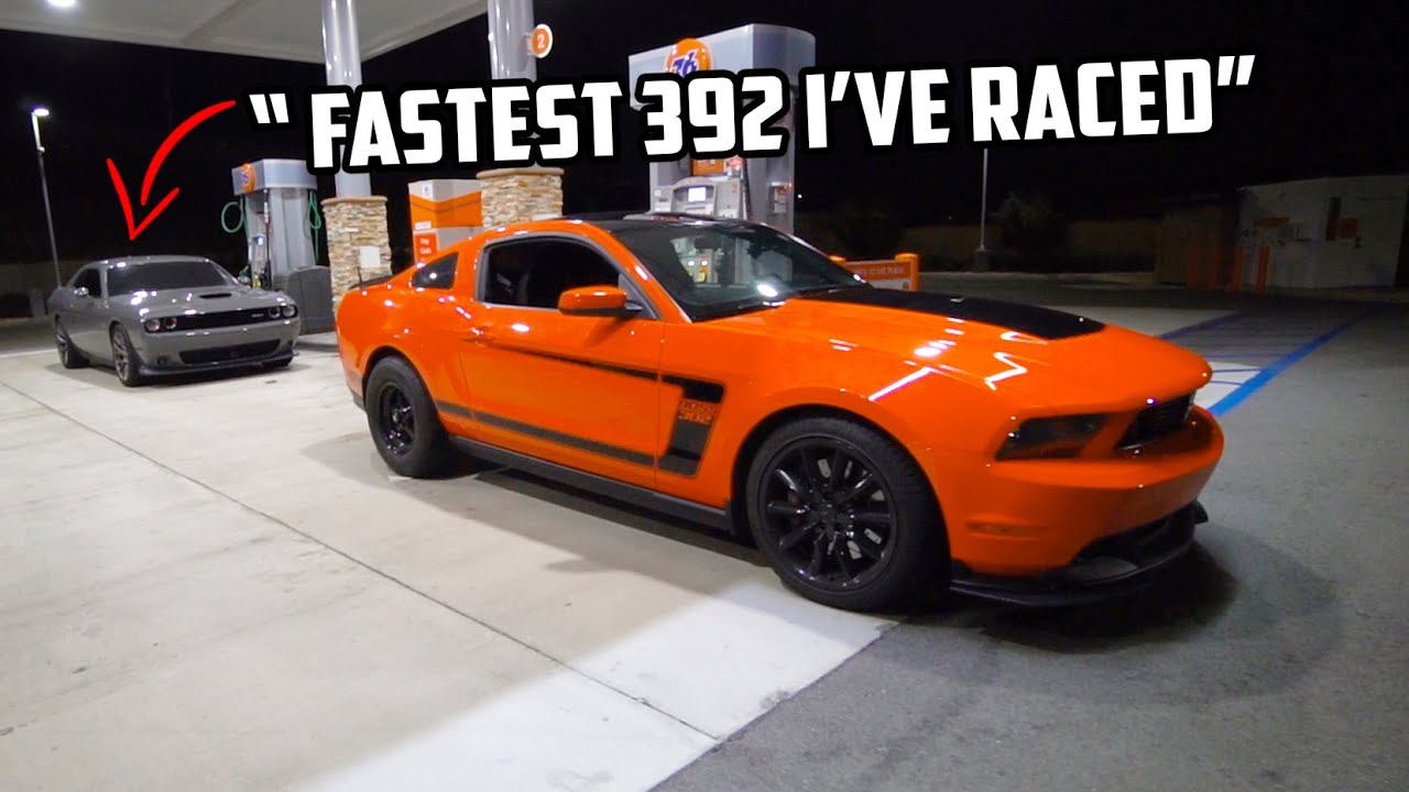 BOSS 302 MUSTANG called out my STOCK Challenger SRT 392 for a RACE ...
