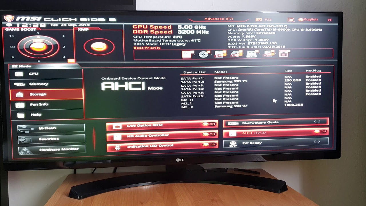 My Bios Settings For An M 2 Drive Nvme 970 Evo YouTube