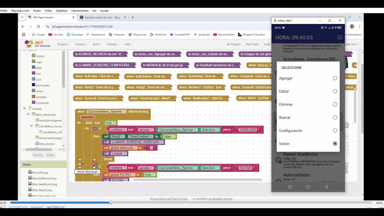 APP INVENTOR INSTRUCCION SWITCH SIMULACION - YouTube