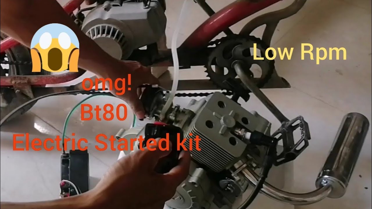 BT80 Motorized Bicycle Kit with Electric Starter Review & First Run ...