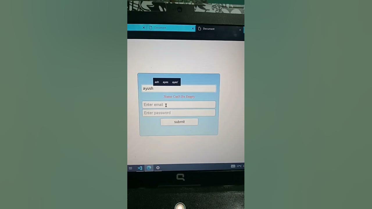 Form Validation Using Html Css Javascript Formvalidation Html Css Javascript Youtube