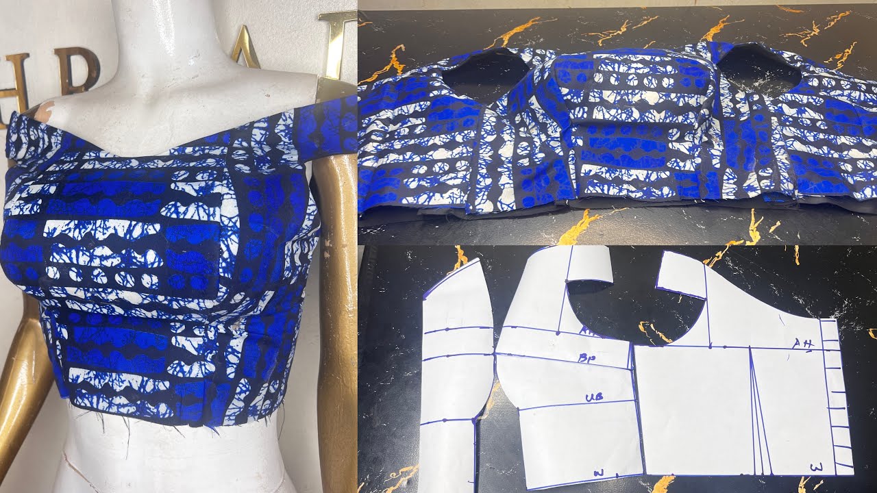 How to DRAFT, CUT and SEW an OFF SHOULDER BLOUSE with CUT TOGETHER ...