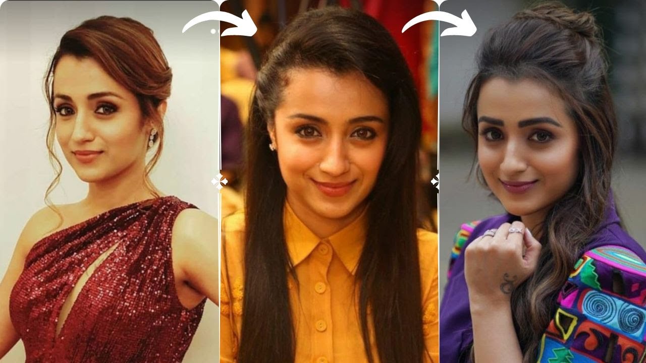 3 AMAZING and BEAUTIFUL hairstyle of TRISHA KRISHNAN! - YouTube