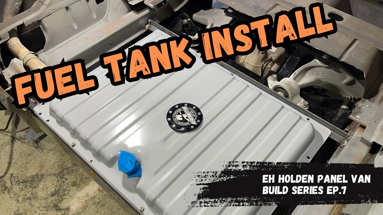 Installing a Mustang fuel tank in an EH Holden panel van - YouTube